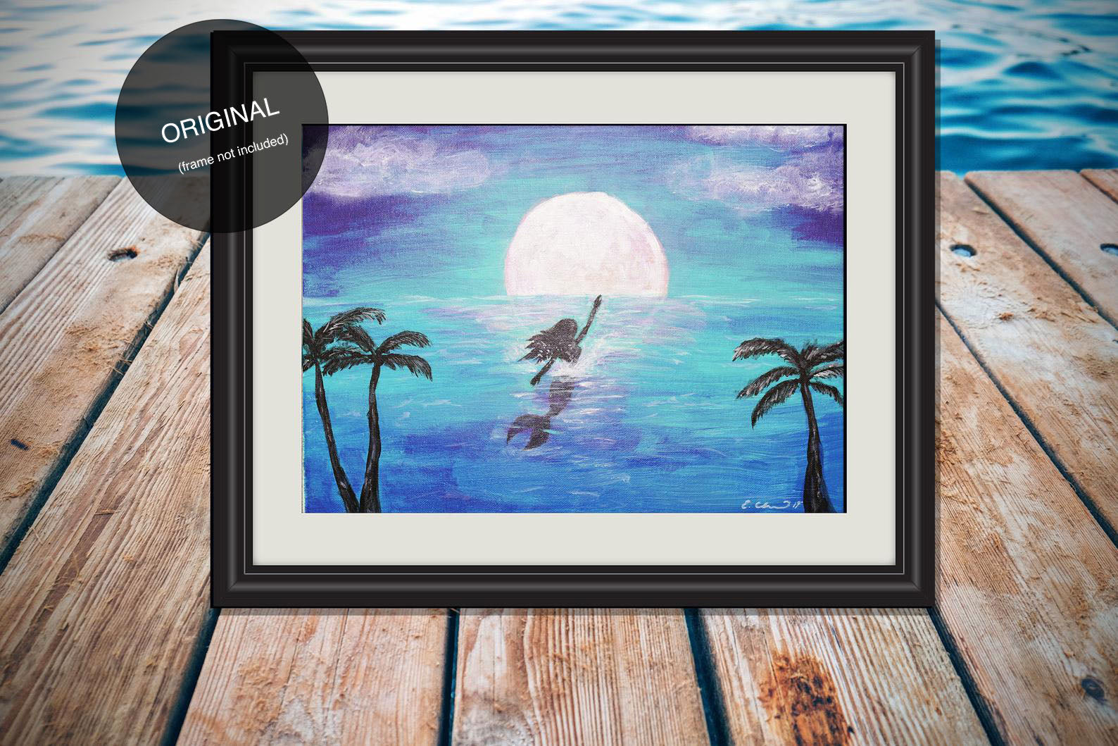 Mermaid Moon ORIGINAL – Florida Art Shop